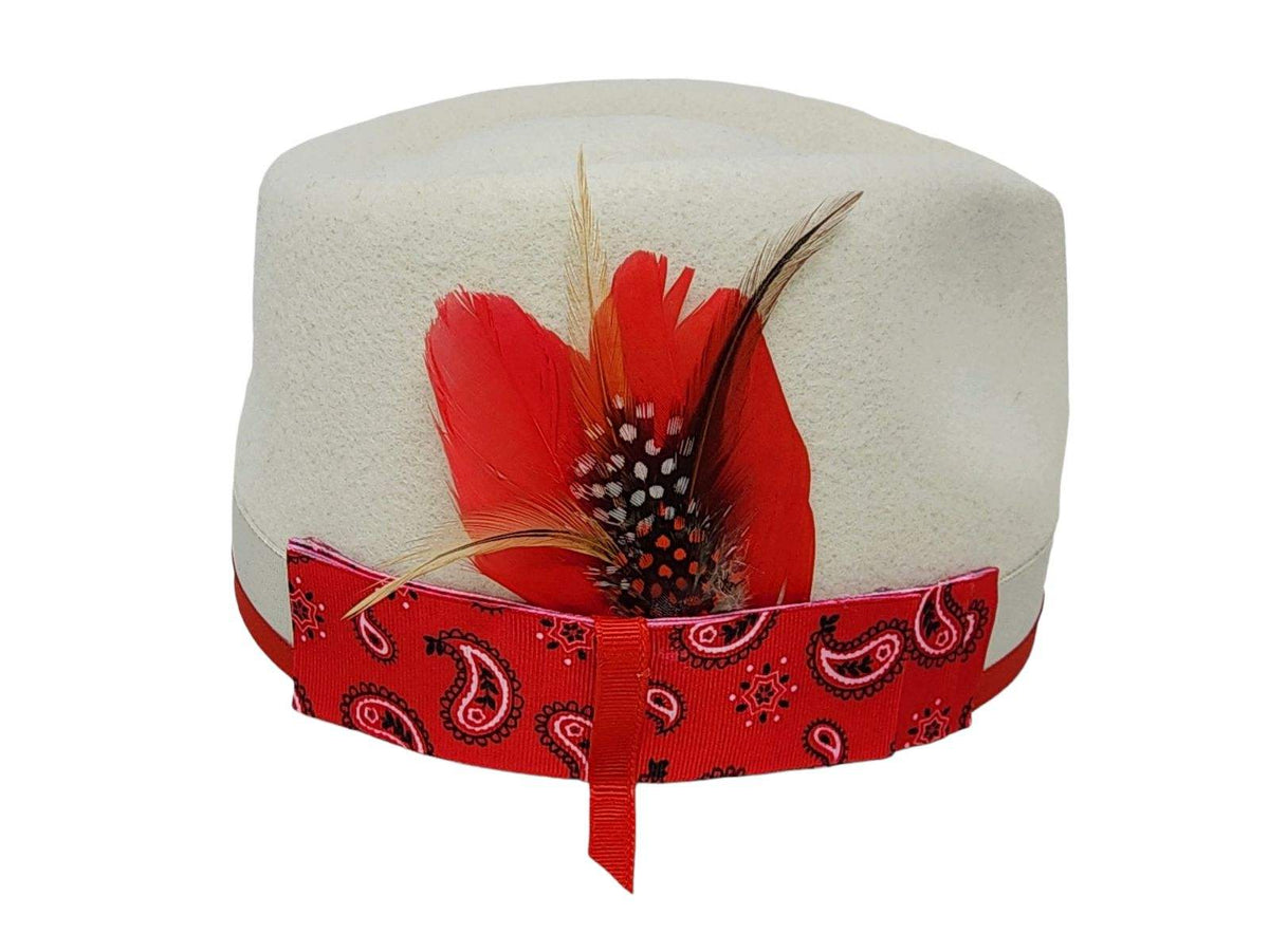 White & Red Customized Fedora Hat – 2 2 5 5 Custom Hats